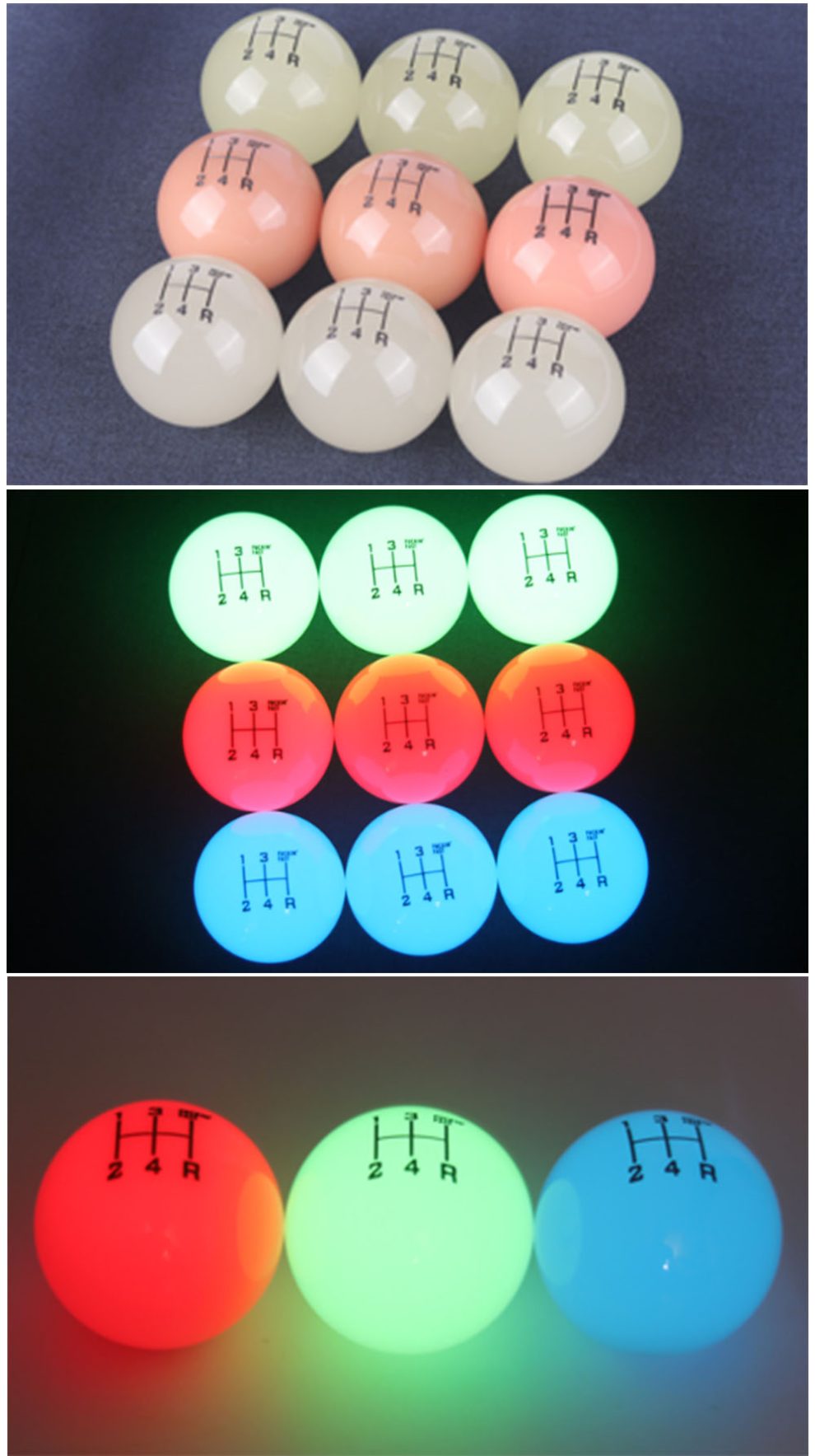 Custom Glow in the Dark Shift Knob Fluorescent Green Blue Red ...