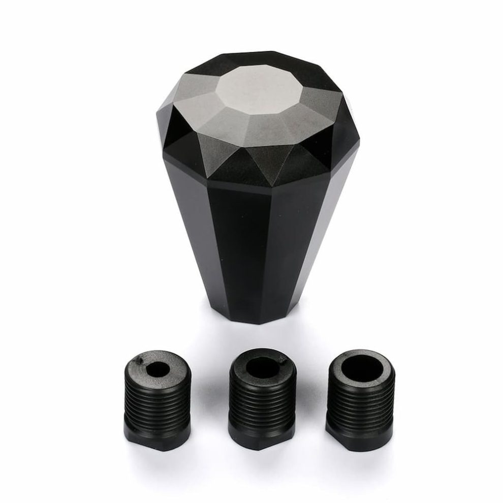 Universal Manual Aluminum Diamond Shifter Knob Black | Coolshiftknob
