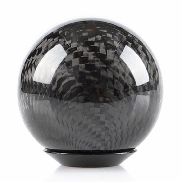 Custom Universal Round Ball Black Carbon Fiber Shift Knob | Coolshiftknob