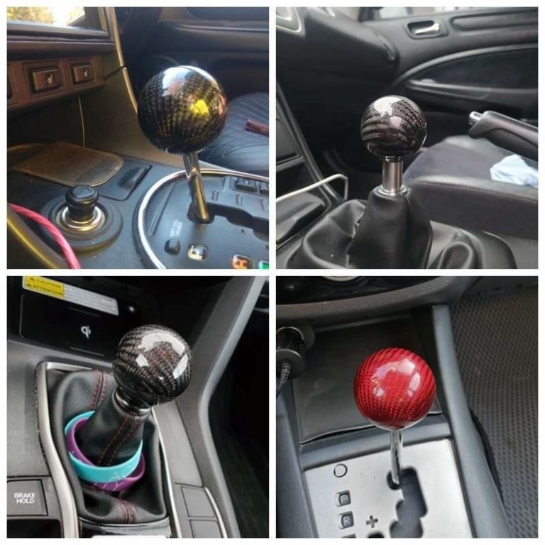 Custom Universal Round Ball Black Carbon Fiber Shift Knob | Coolshiftknob