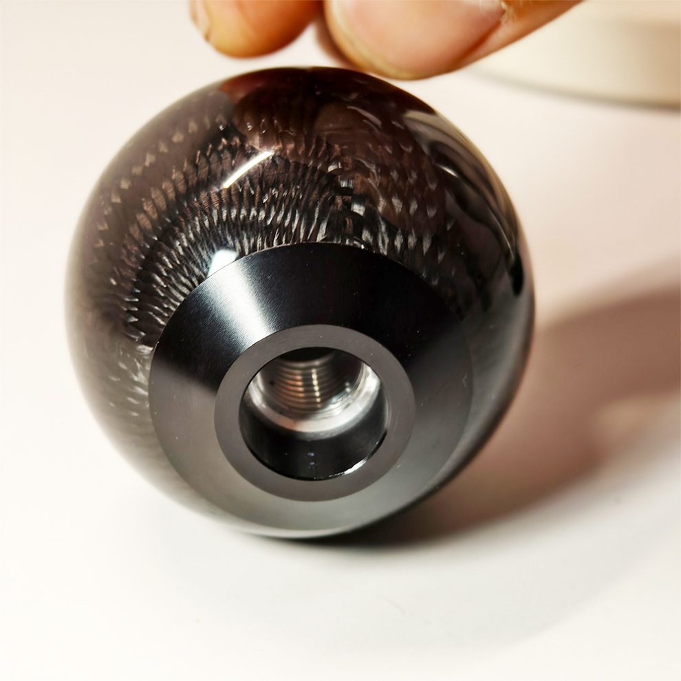 Custom Universal Round Ball Black Carbon Fiber Shift Knob | Coolshiftknob