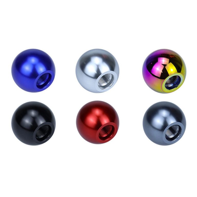 Custom Chrome Finish Aluminum Round Ball Shift Knob (Blue) | Coolshiftknob
