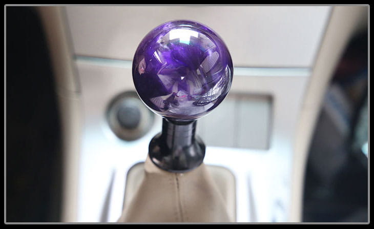 Custom Round Purple Marble Shift Knob | Coolshiftknob