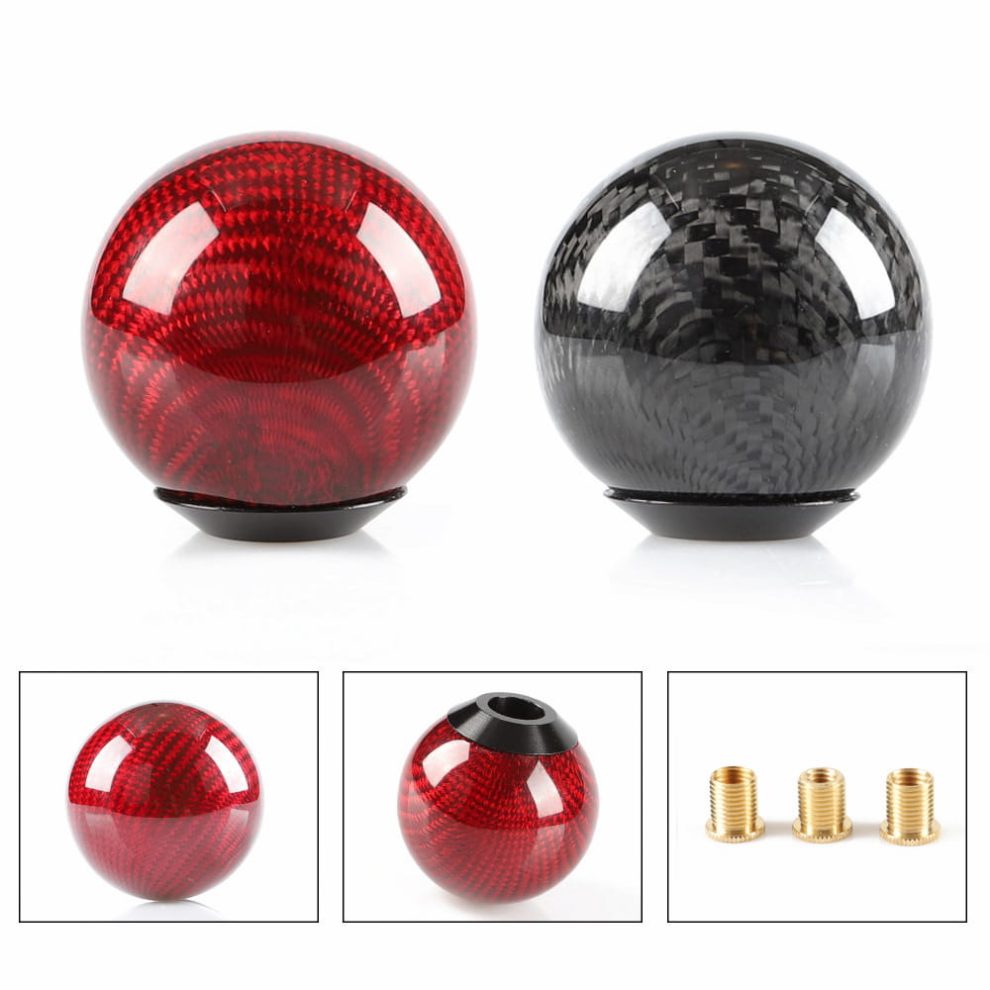 Custom Universal Red Carbon Fiber Shift Knob | Coolshiftknob