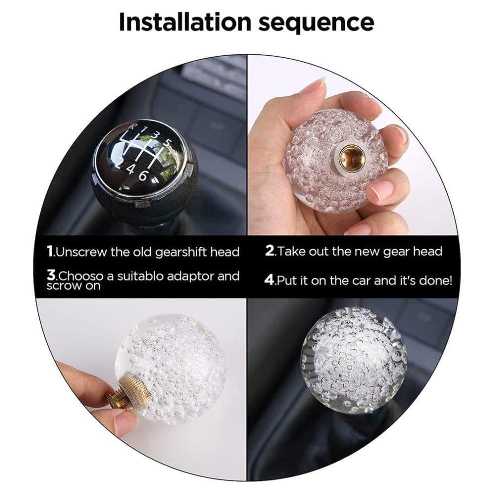 Custom JDM Transparent Ball Acrylic Shift Knob with Bubble | Coolshiftknob
