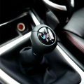 Black Leather Round BMW Manual Shift Knob M Logo | Coolshiftknobs