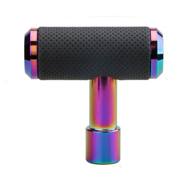 Heavy Weighted Leather T Handle Shifter Neo Chrome | Coolshiftknob