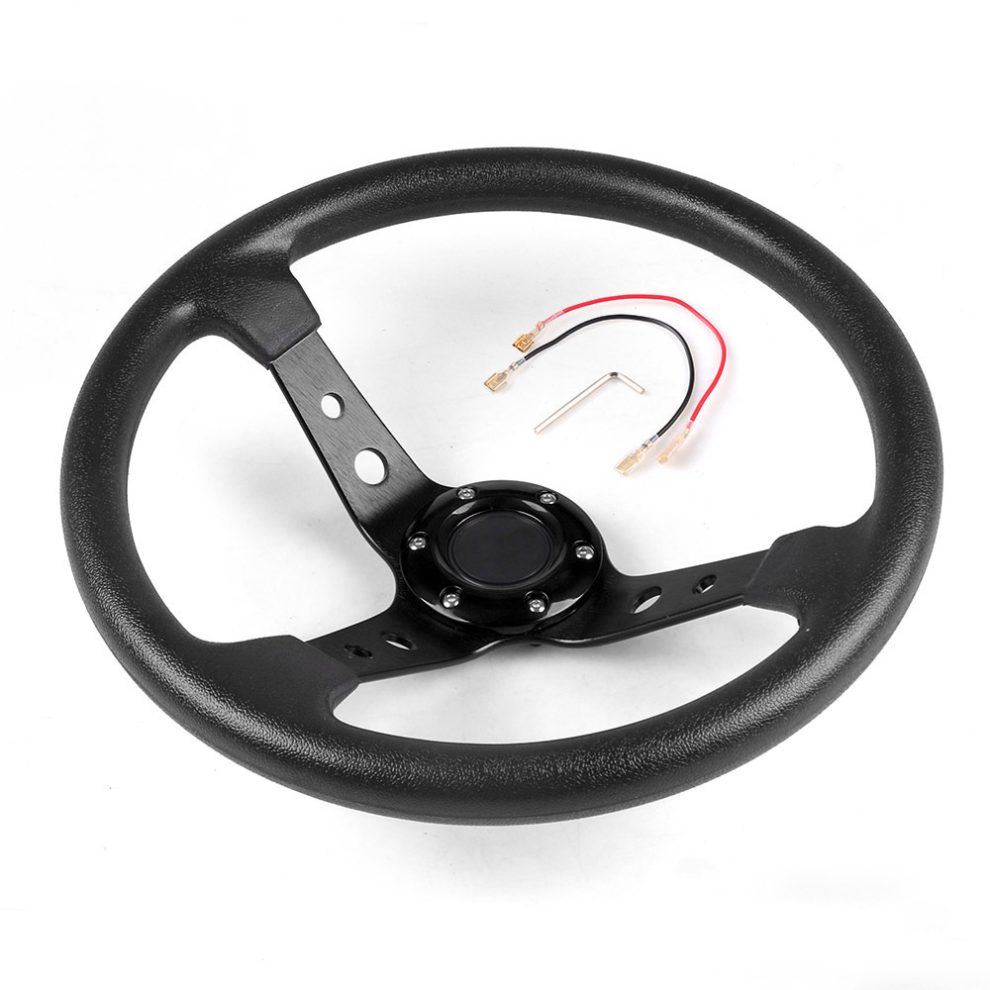 14" 350mm Universal Racing Steering Wheel – PU Leather, Aluminum Frame ...